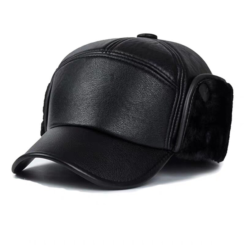 Winter Leather Octagonal Cap Black Newsboy Hats Th... – Vicedeal