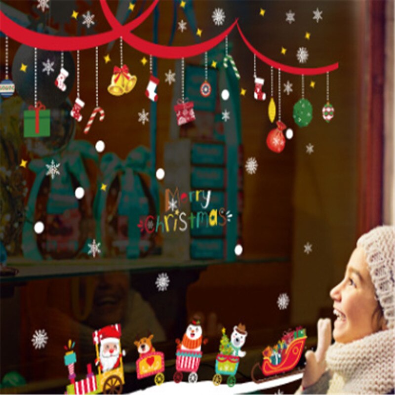 Christmas Window Wall Stickers Santa Tree Snowman ... – Grandado