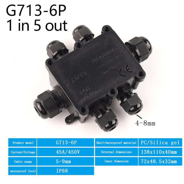 2/3/4/5/6 Way Outdoor Waterproof IP68 Electrical C... – Grandado