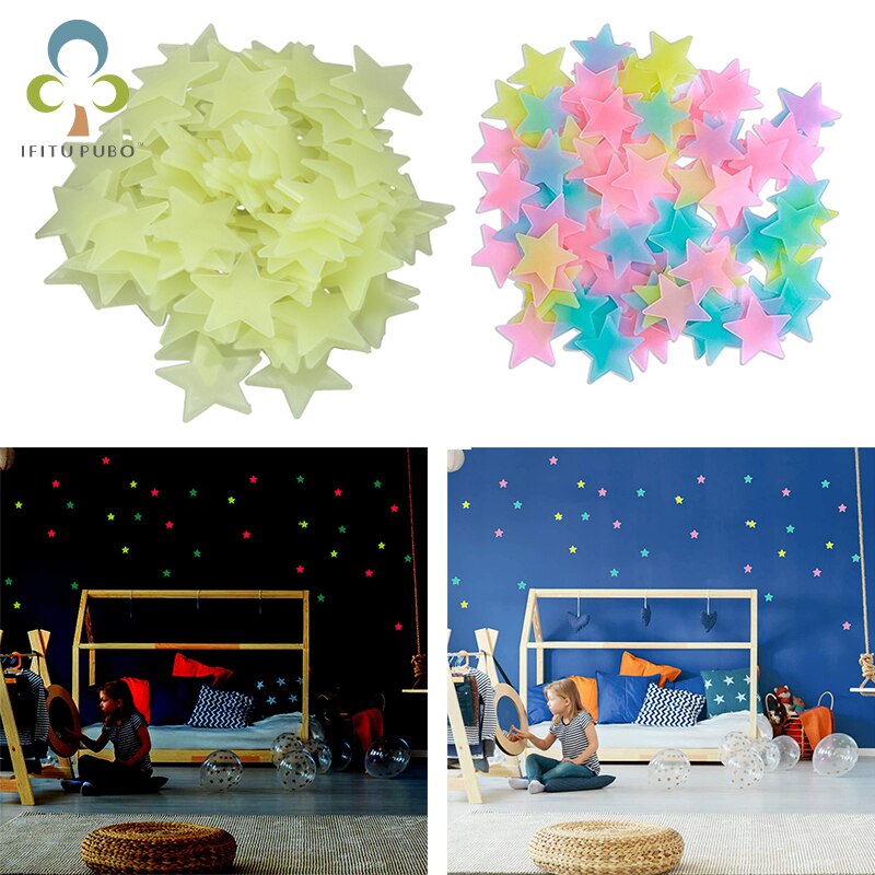 100 pcs 3 cm Luminous Stickers Fluorescent Star Wa... – Vicedeal