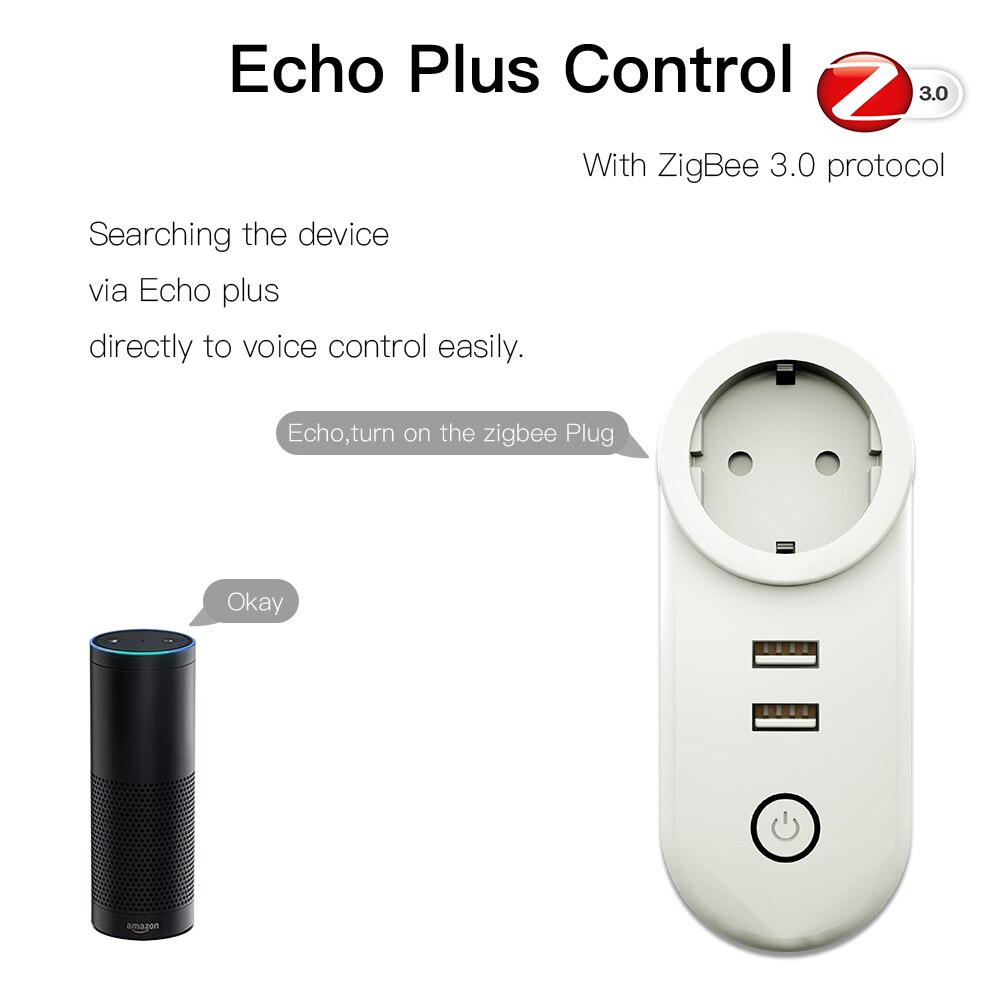 Eu zigbee 3.0 dual usb wireless socket plug smartt... – Grandado