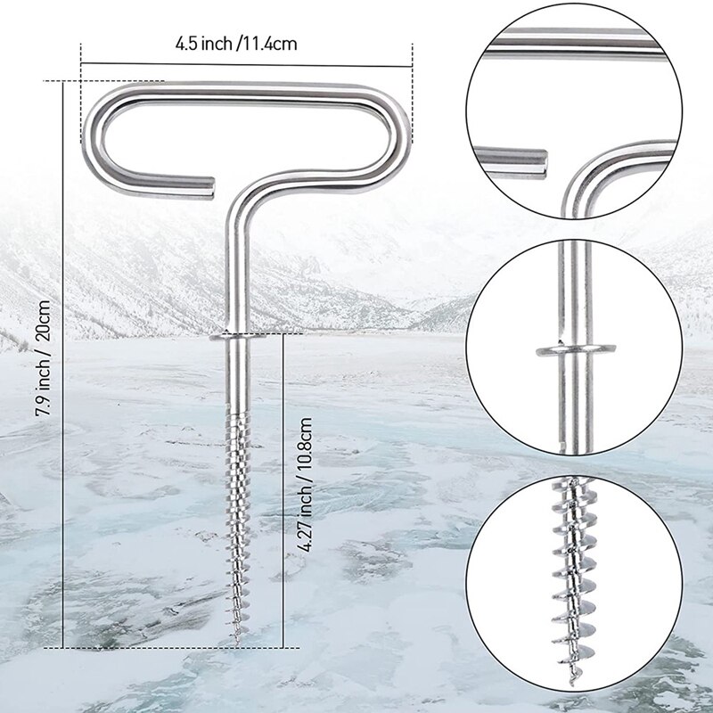 Universal Ice Anchor Kit, Ice Fishing Shelter Anch... – Grandado