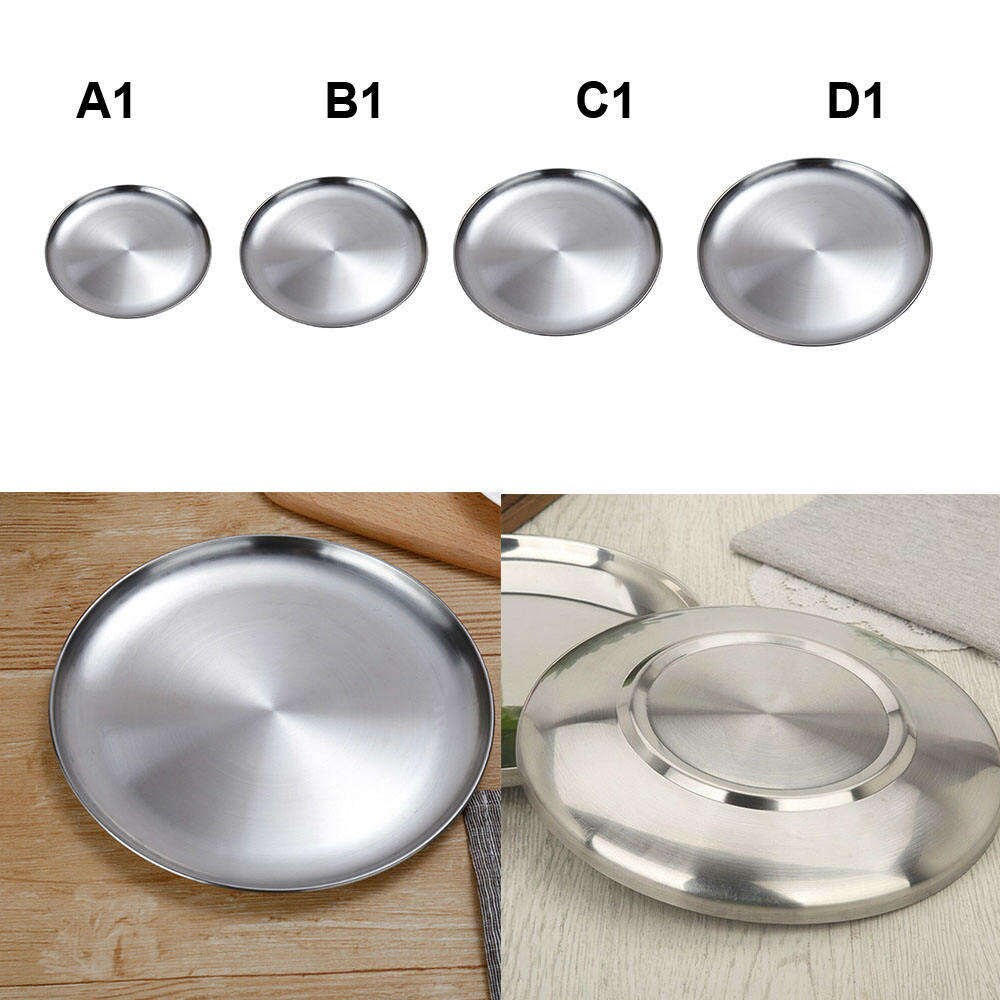 Stainless Steel Flat Dish Thick Plate For BBQ Rest... – Grandado