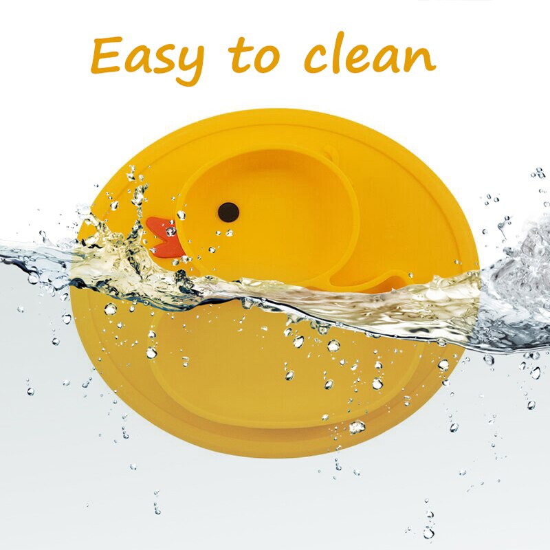 Baby Duck Dishes Silicone Plate Suction Tray Antis... – Grandado