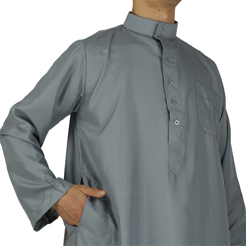 Men Jubba Thobe Solid Long Sleeve Brand Robes Musl... – Vicedeal