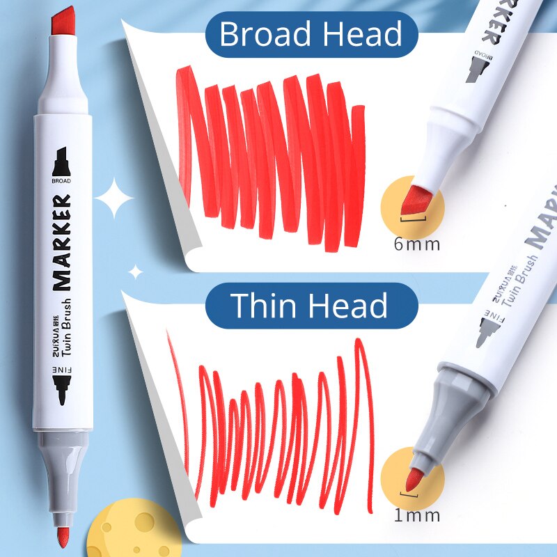 24/36/48/60/80/120 Double Headed Dual Tip Washable... – Grandado