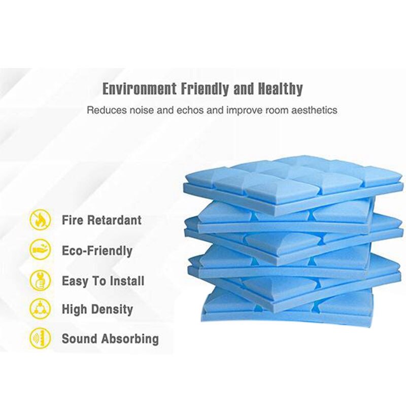 6 Pack 30X30x5cm Acoustic Foam Panels, 9 Block Til... – Grandado