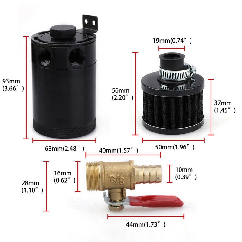 Oil Catch Can Tank 2-Port Baffled Reservoir with D... – Grandado