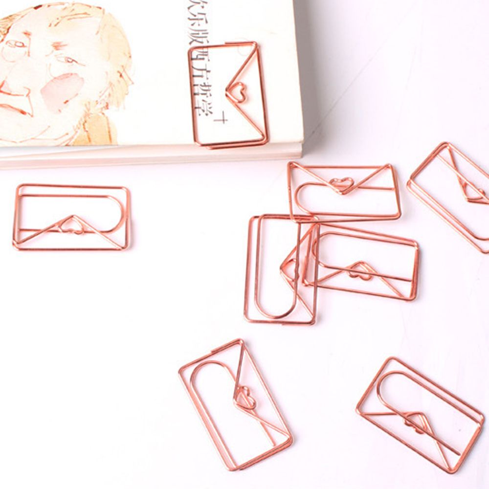 20 stk/æske rose guld kærlighed hjerte papirclips ... – Grandado