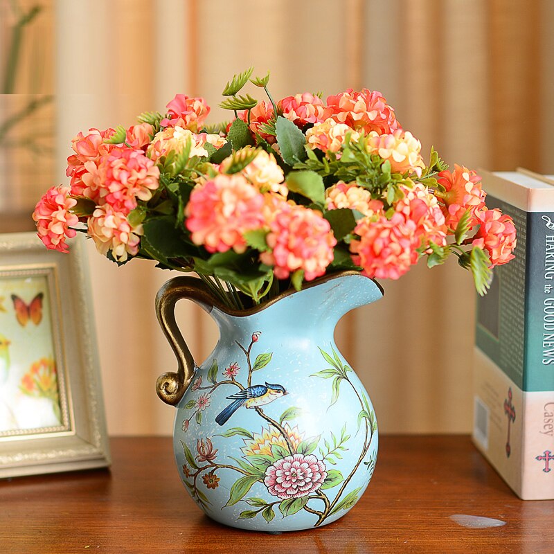 European Pastoral Retro Painted Ceramic Vase Milk ... – Vicedeal