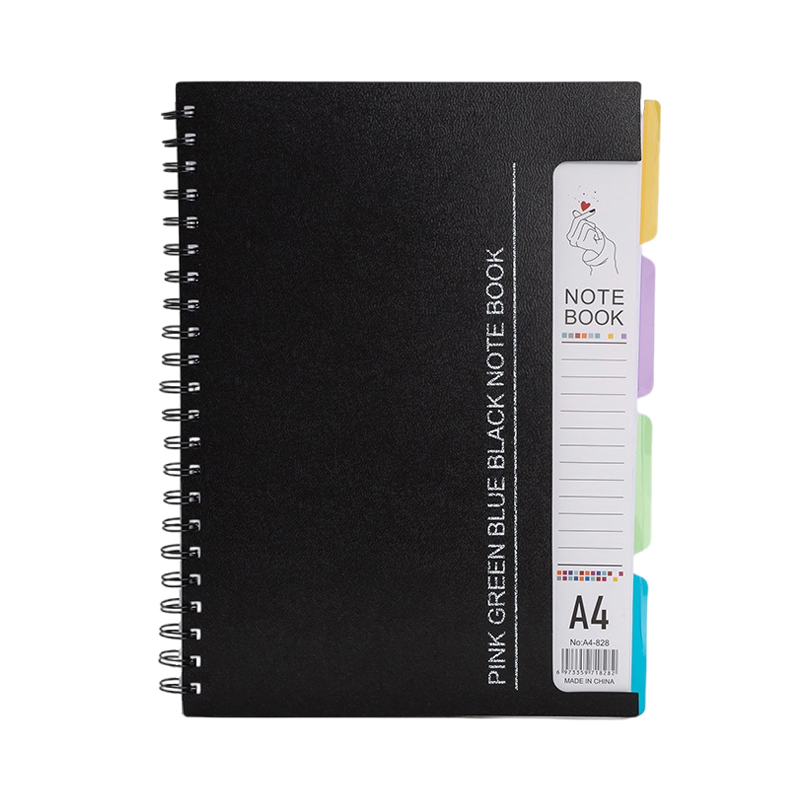 96-Sheet Spiral Notebook with 4 Divider Pages A4/A... – Grandado