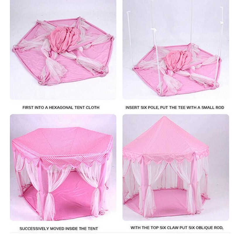 High Portable Foldable Princess Castle Play Tent C... – Grandado