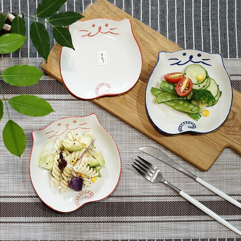 2pcs Cute Cat Spoon Plates Ceramic Tableware Home ... – Grandado