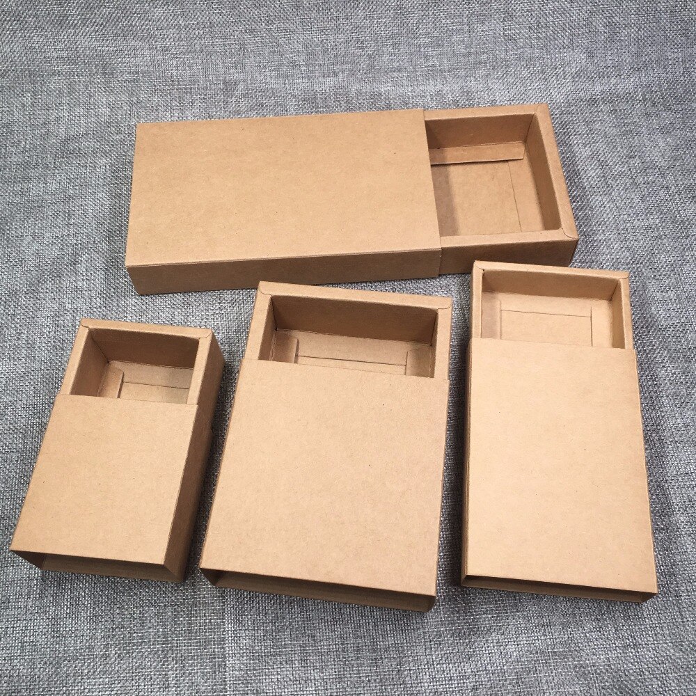 50pcs Kraft Packing Boxes Blank Paper Drawer Box D... – Grandado