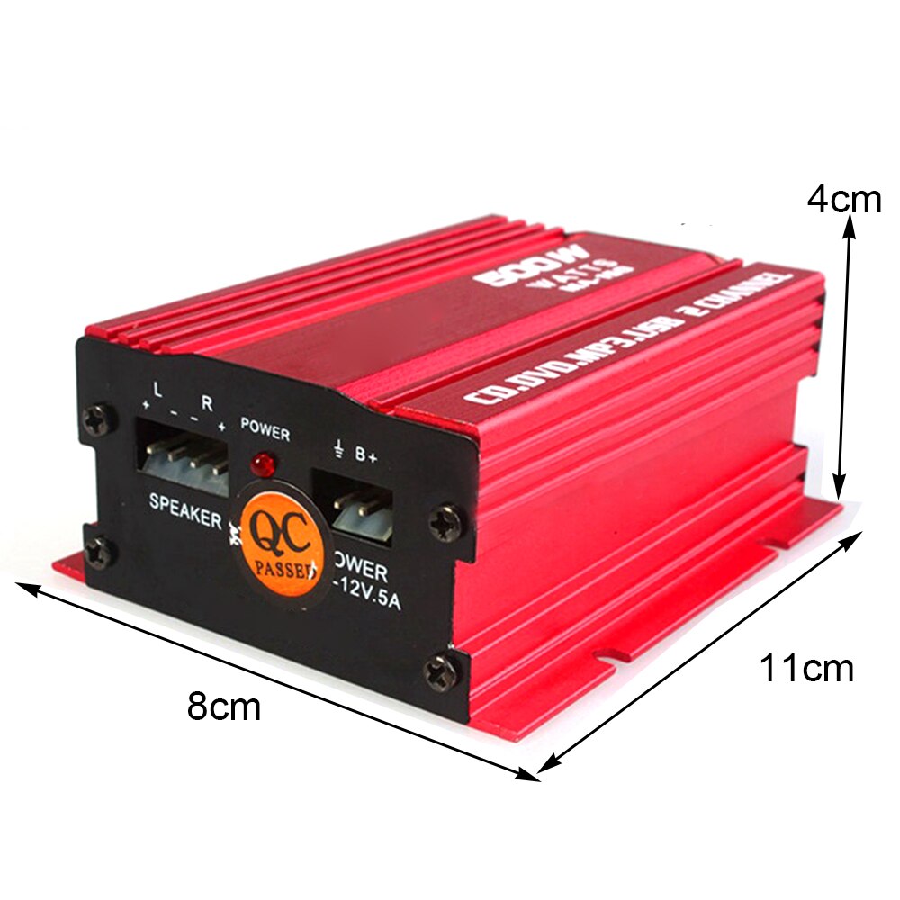 Mini Hi-Fi 500W 2 Channel Stereo Audio Car Amplifi... – Grandado