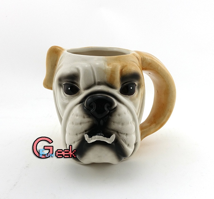 Bulldog Ceramic Cup Dog Coffee Mug with 3D Cartoon... – Grandado