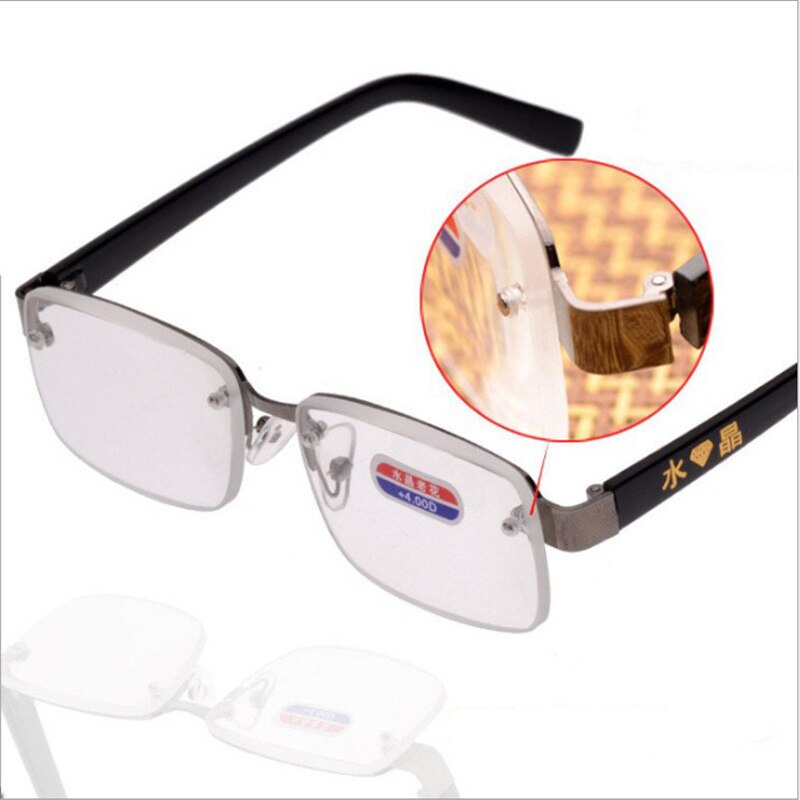 Classic Glass Reading Glasses Men Punching Framele... – Grandado