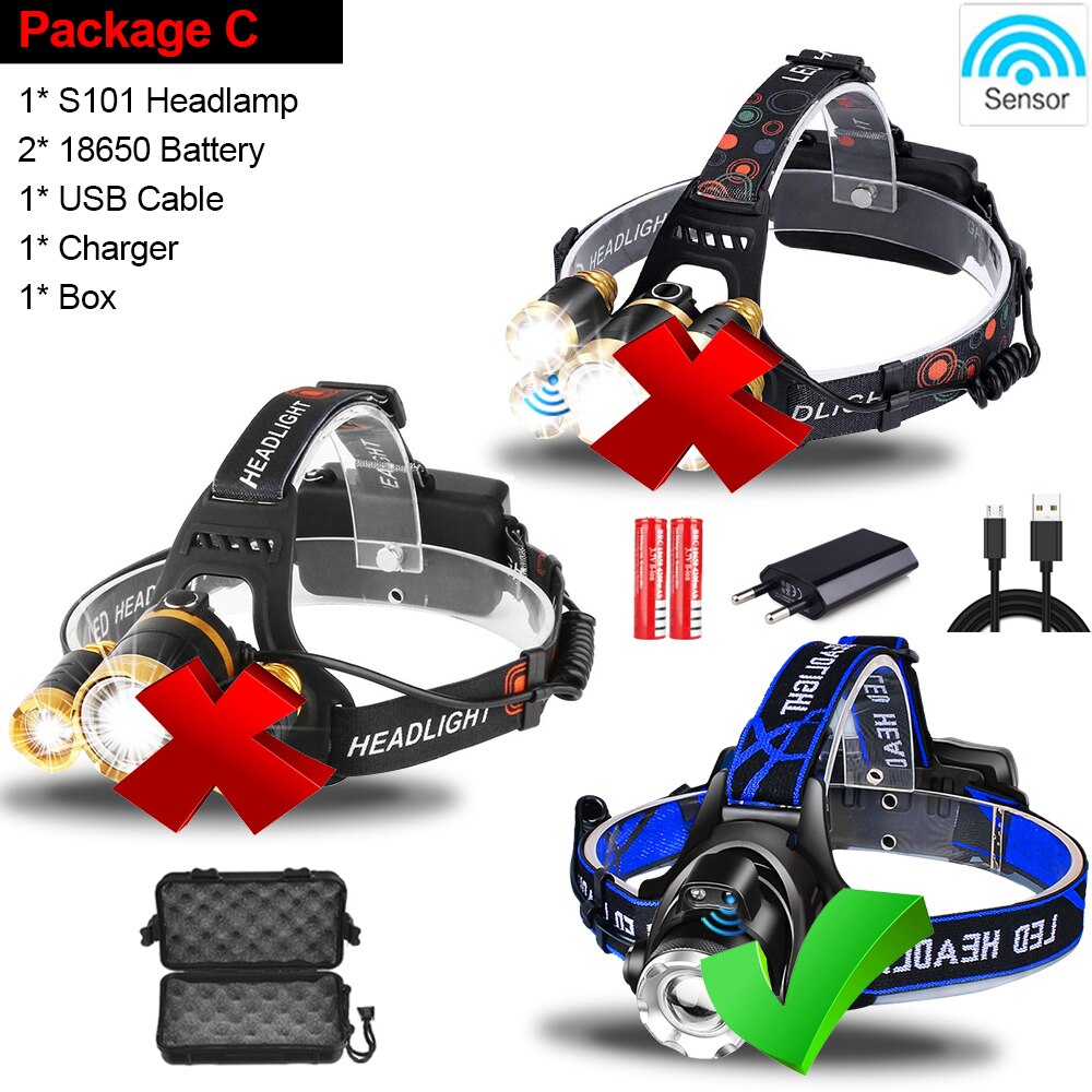 LED headlights 80000 lumens headlights body motion... – Vicedeal