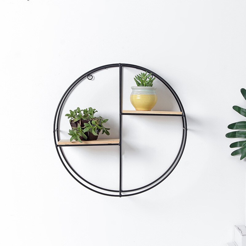 Nordic Wall-Hung Shelf Iron Round Wall Rack Home D... – Grandado