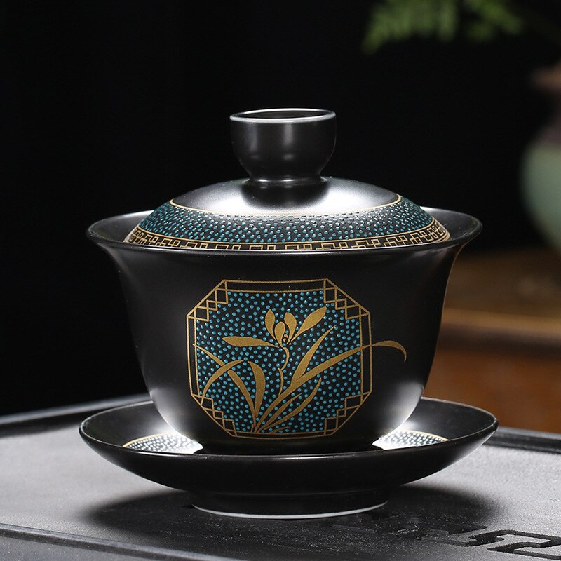 Chinese Teaset Klassieke Gaiwan Thee Cups Black Cl... – Grandado