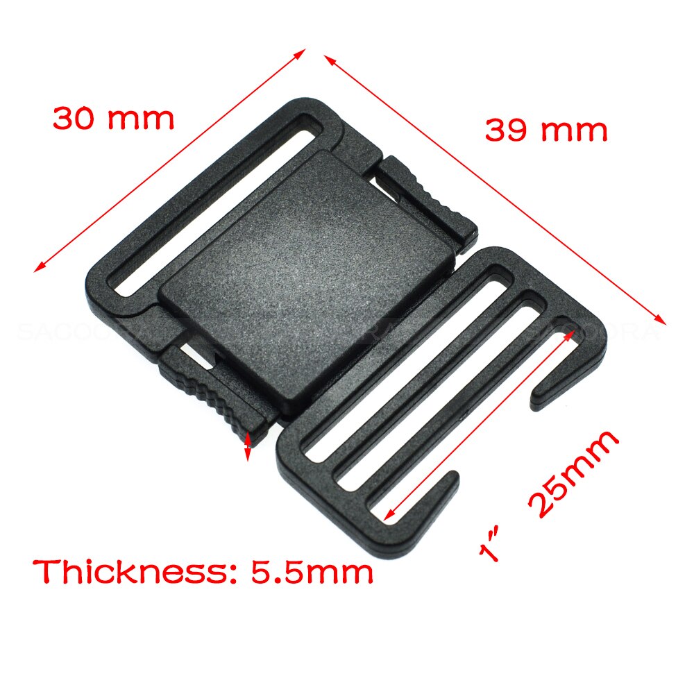 1pcs Side Release Flat Buckle with Tri-Glides Slid... – Grandado