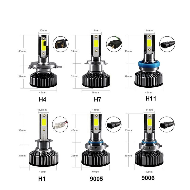 2 Pcs H4 LED H7 Auto Koplampen H1 HB4 LED H11 Auto... – Vicedeal