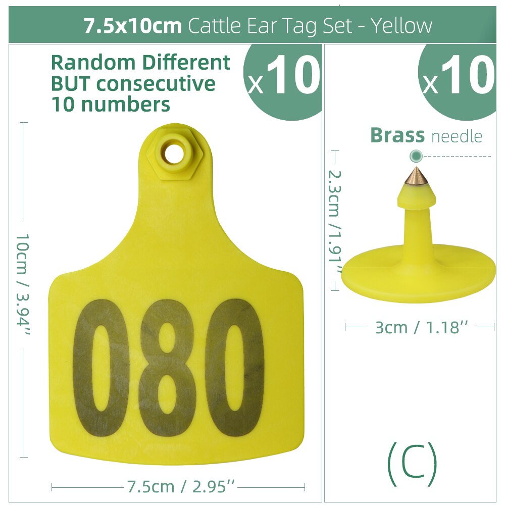 10PCS 7.5x10CM Soft TPU Cattle Ear Tags Livestock ... – Grandado