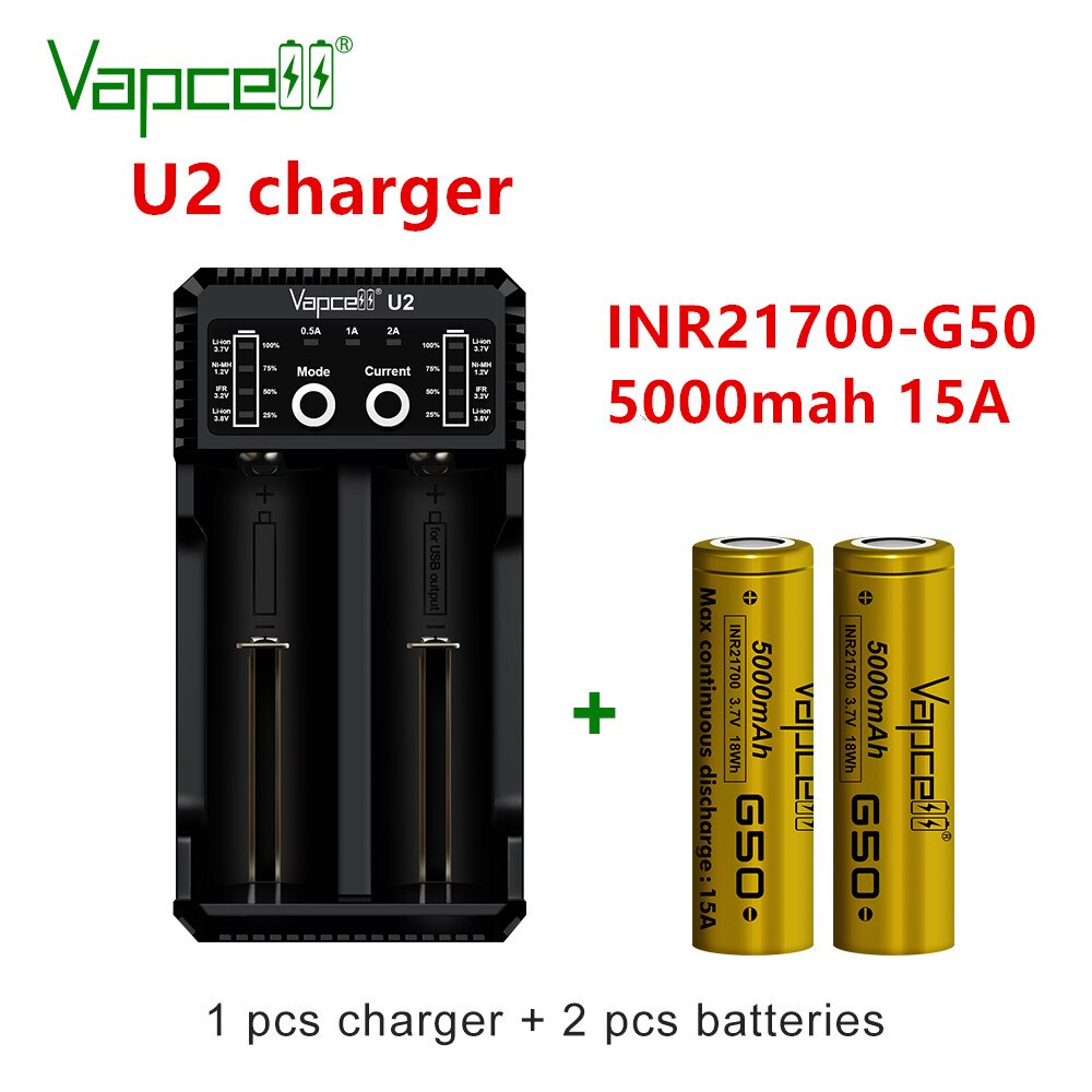 Vapcell 100% Original 21700 5000mAh 15A G50 batter... – Grandado