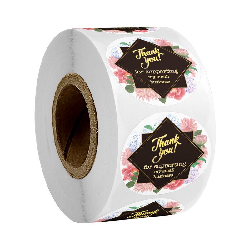 Bronzing Round Flower Sealing Sticker Thank You De... – Vicedeal