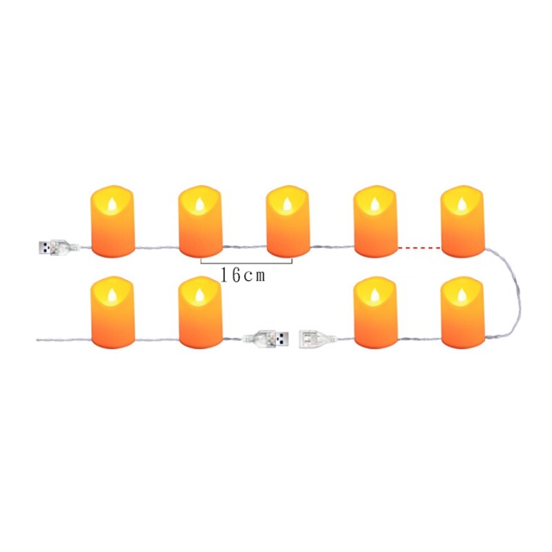 Led-ljus ljus , 10- pack flamlösa ljus usb-drivna ... – Vicedeal
