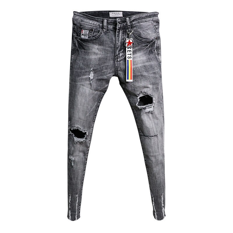 Denim Ripped Broek Mannen Slanke Skinny Jeans Mann... – Vicedeal