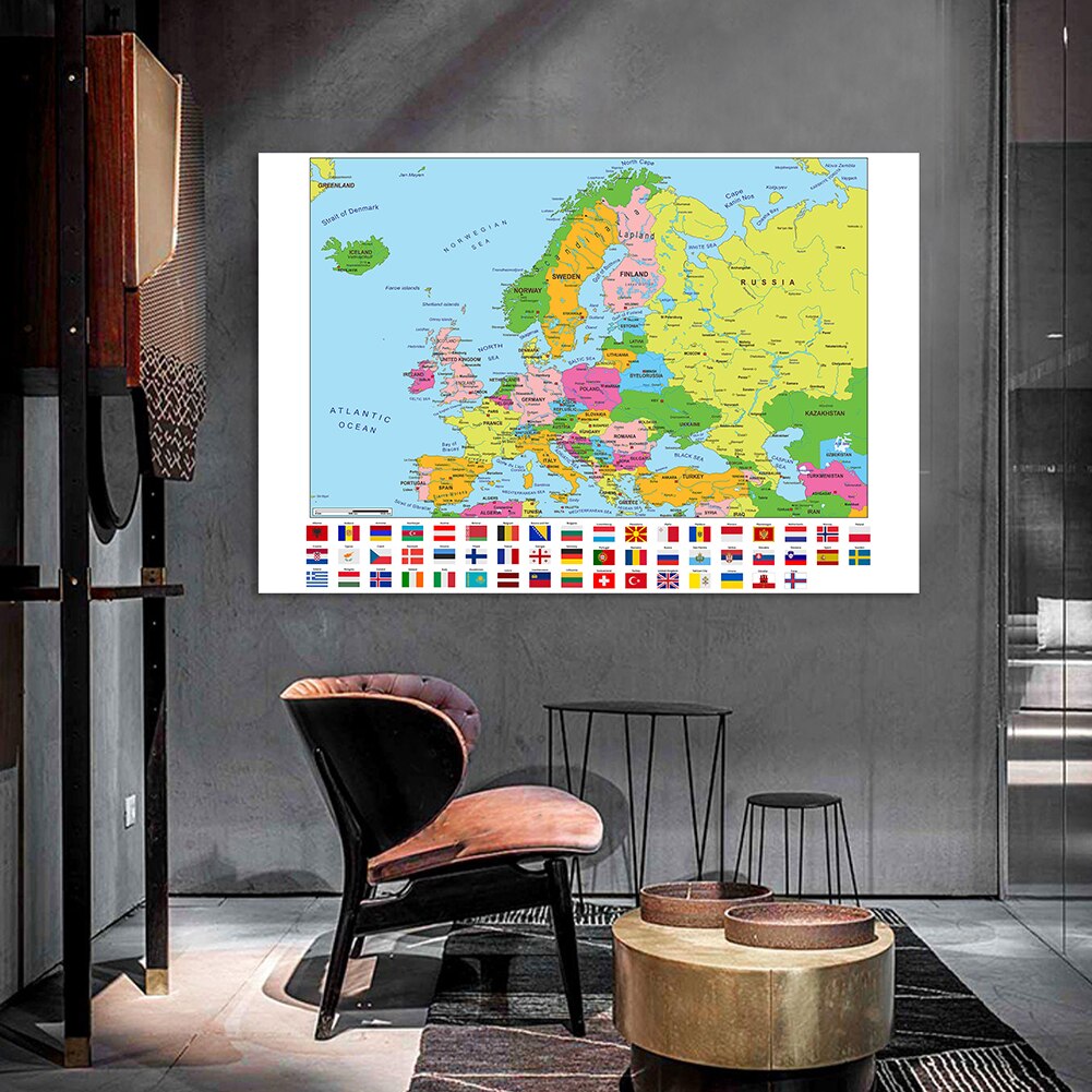 150*100cm The Europe Political Map with National F... – Grandado