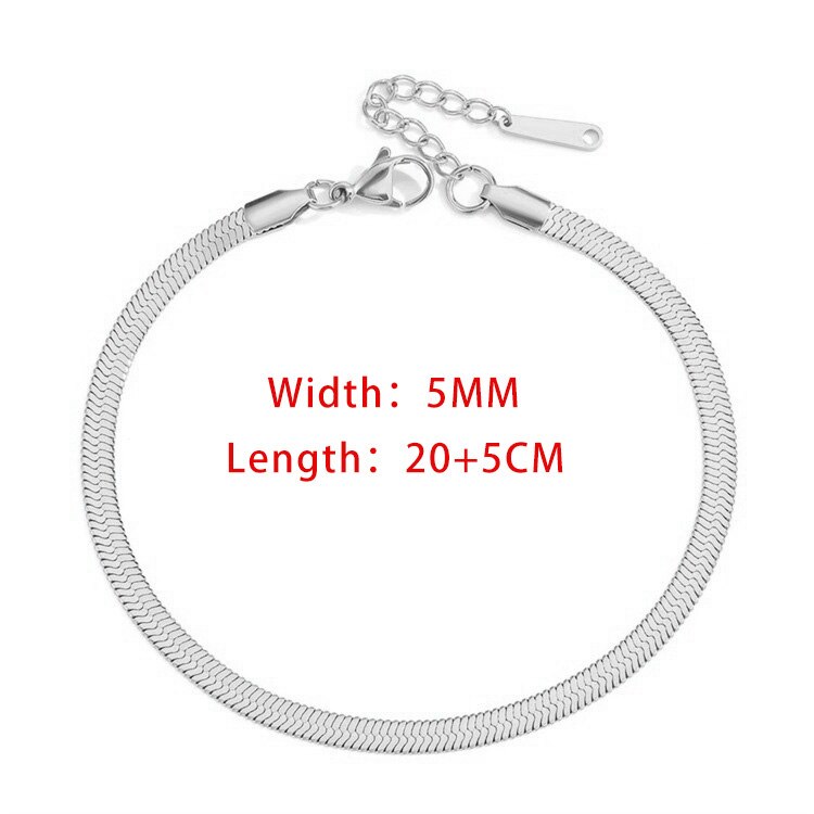 Blade Snake Chain Anklets for Women Width 3/4/5mm ... – Vicedeal