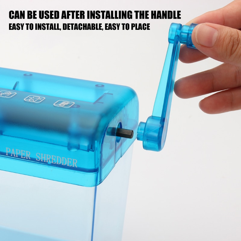 Mini Blue Shredder A6Manual Crusher Destroyers Pap... – Grandado