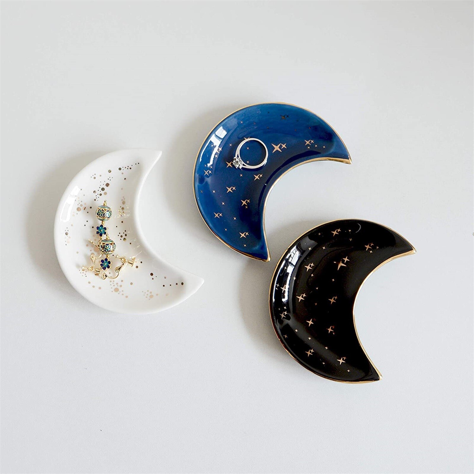 Ceramic Moon Shape Storage Tray Jewelry Display Pl... – Grandado