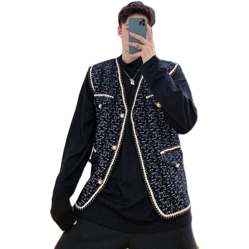 Mannen Vintage Rand Toevallige Losse Vest Jas Mann... – Grandado