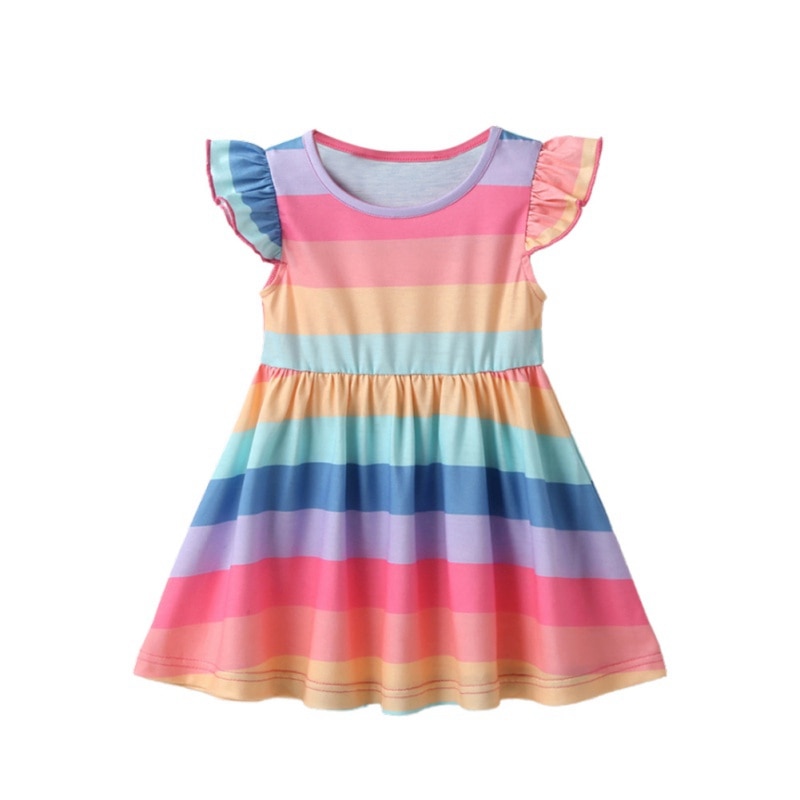 Baby Meisje Jurk Peuter Mouwloze Regenboog Kleding... – Vicedeal