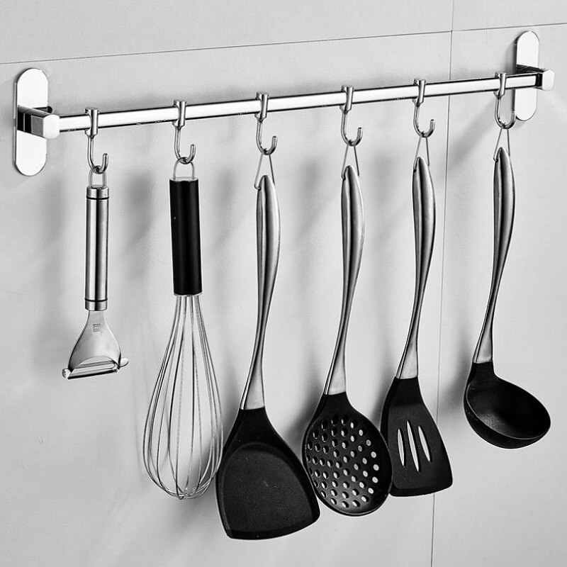 Stainless Steel Punch-Free Hook Rack Kitchen Stora... – Vicedeal