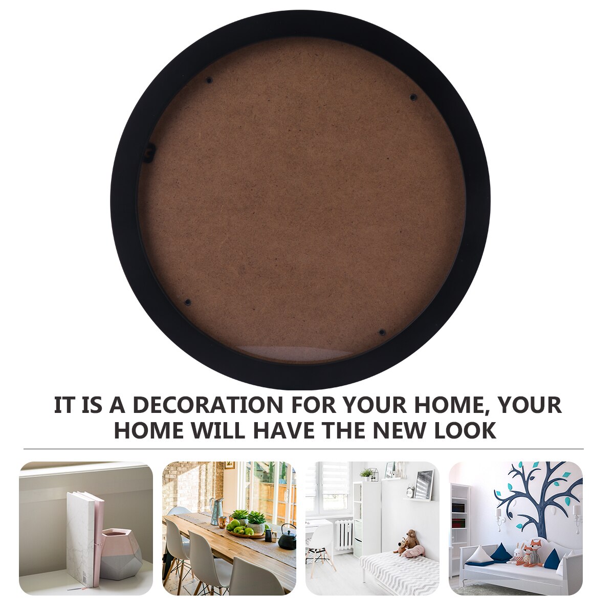 1Pc Wooden Round Photo Frame Wall Picture Frame No... – Grandado