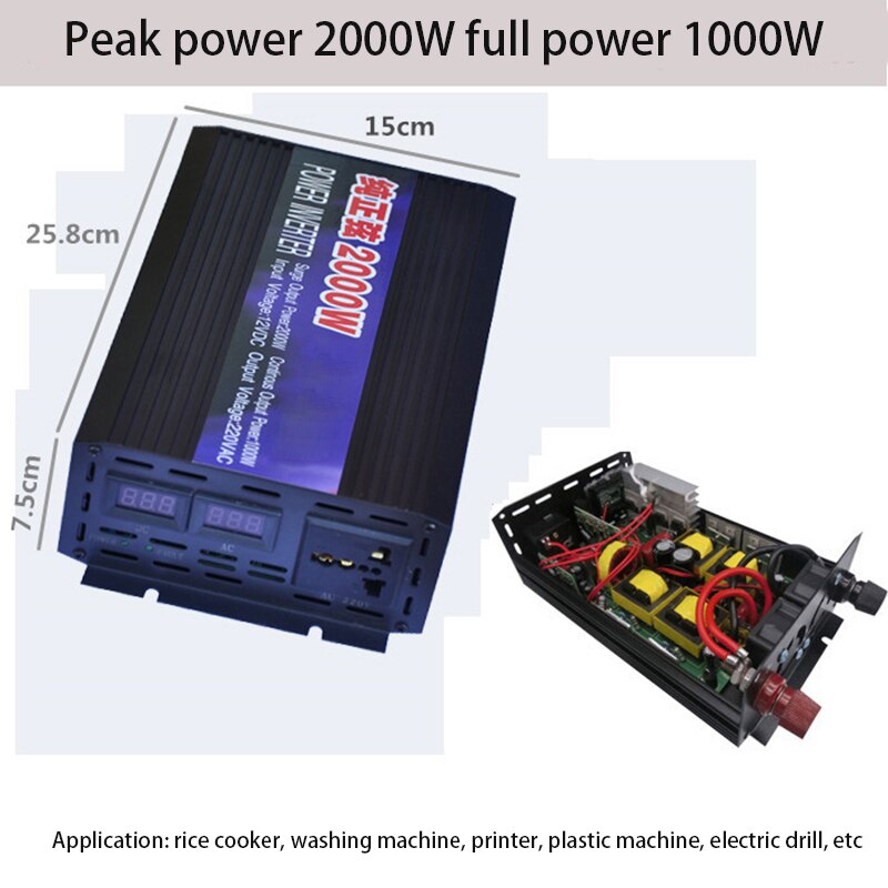 Onever 50HZ DC12V/24V To AC220V 1000W Pure Sine Wa... – Grandado