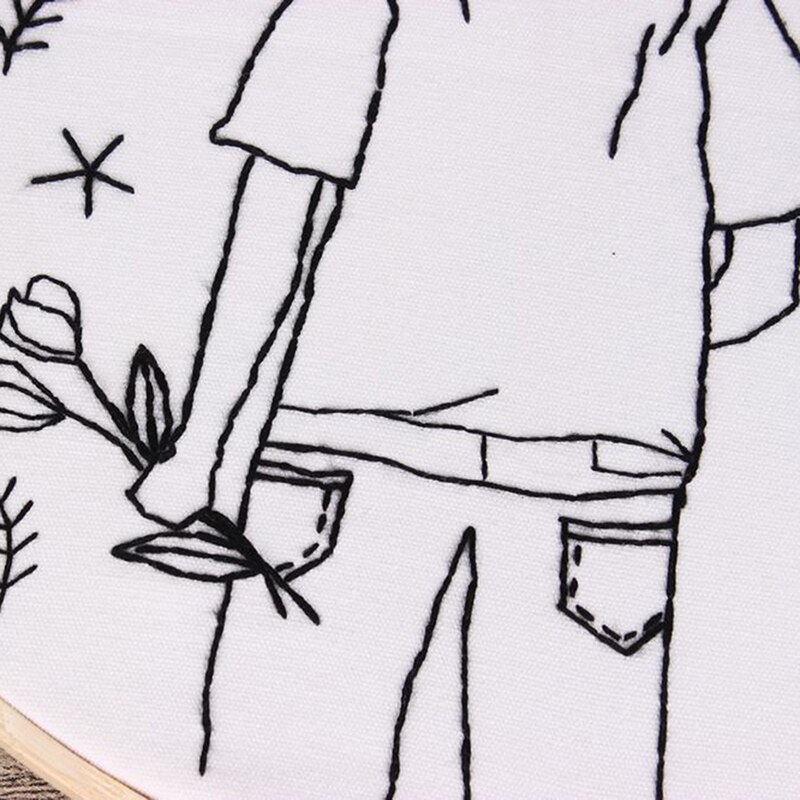 Sketch Easy Embroidery Kit For Beginner Printed Ne... – Grandado