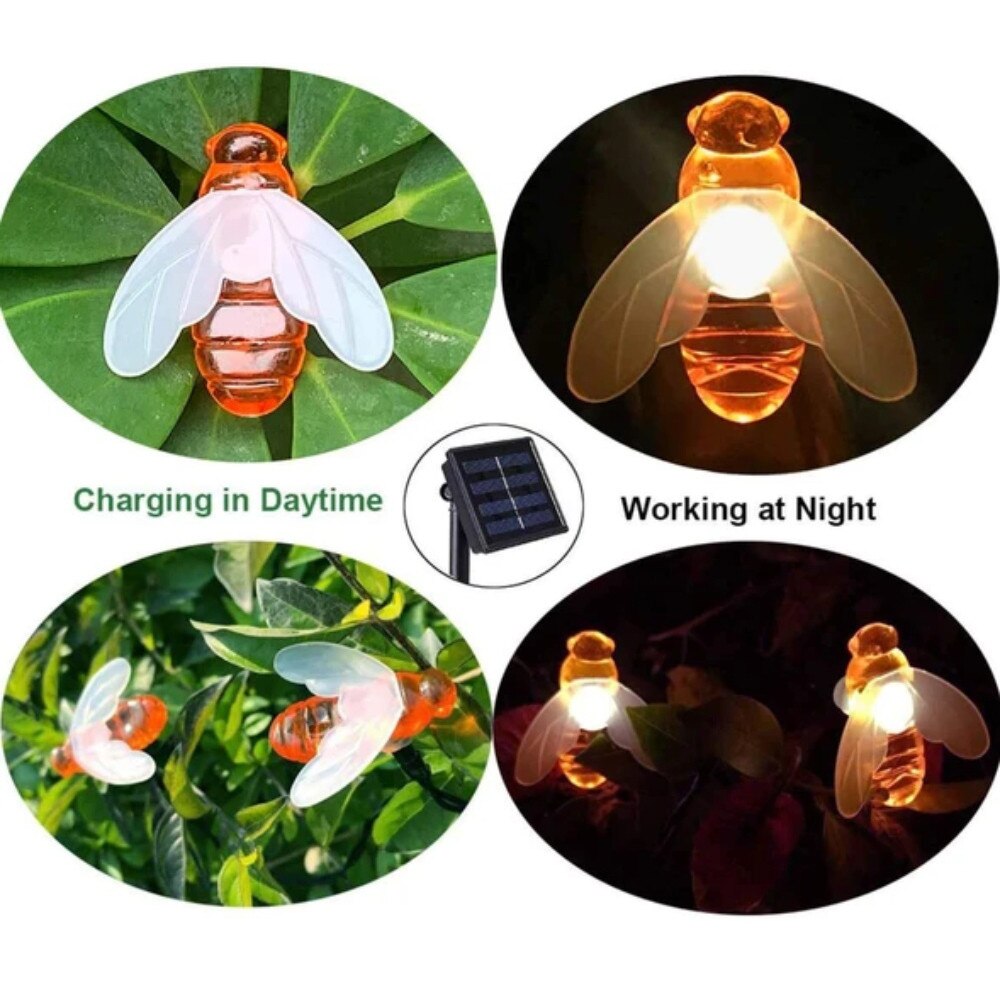 40# Solar Bee Led String Lights Waterproof Outdoor... – Grandado