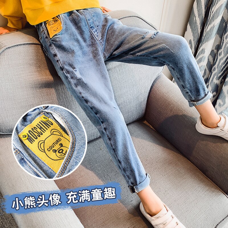 Girls Ripped Jeans Spring Autumn Girls Jeans for K... – Grandado