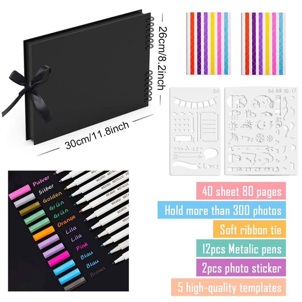 80Pages Diy Fotoalbum Set Scrapbook Papier Fotoalb... – Vicedeal