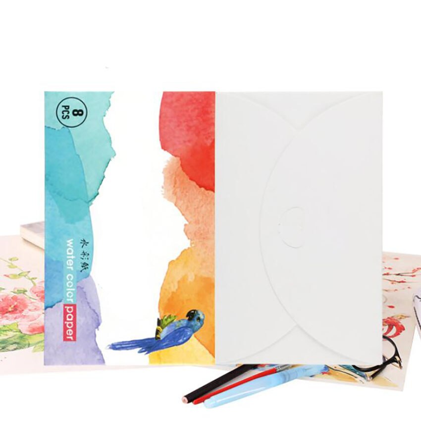 8 Sheets 32K Watercolor Paper Book Portable Painti... – Vicedeal