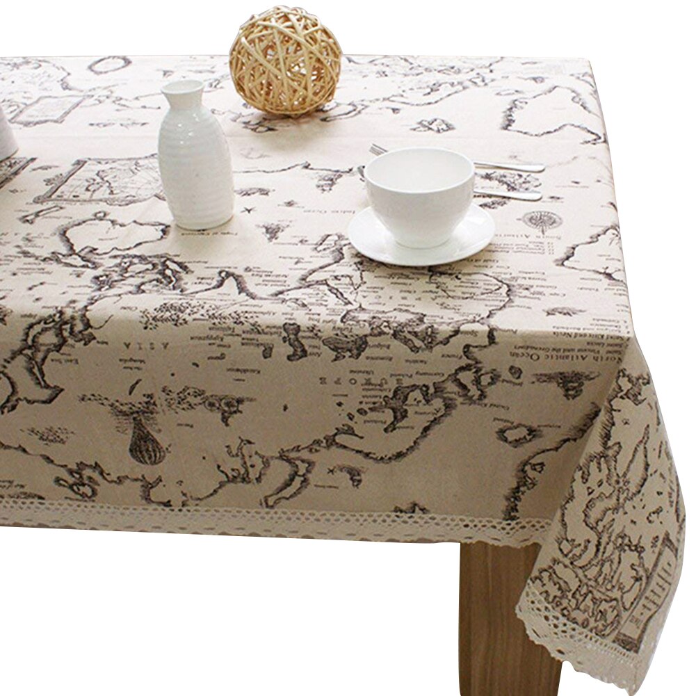 Table Cloth World Map Lace Tablecloth Decorative T... – Grandado
