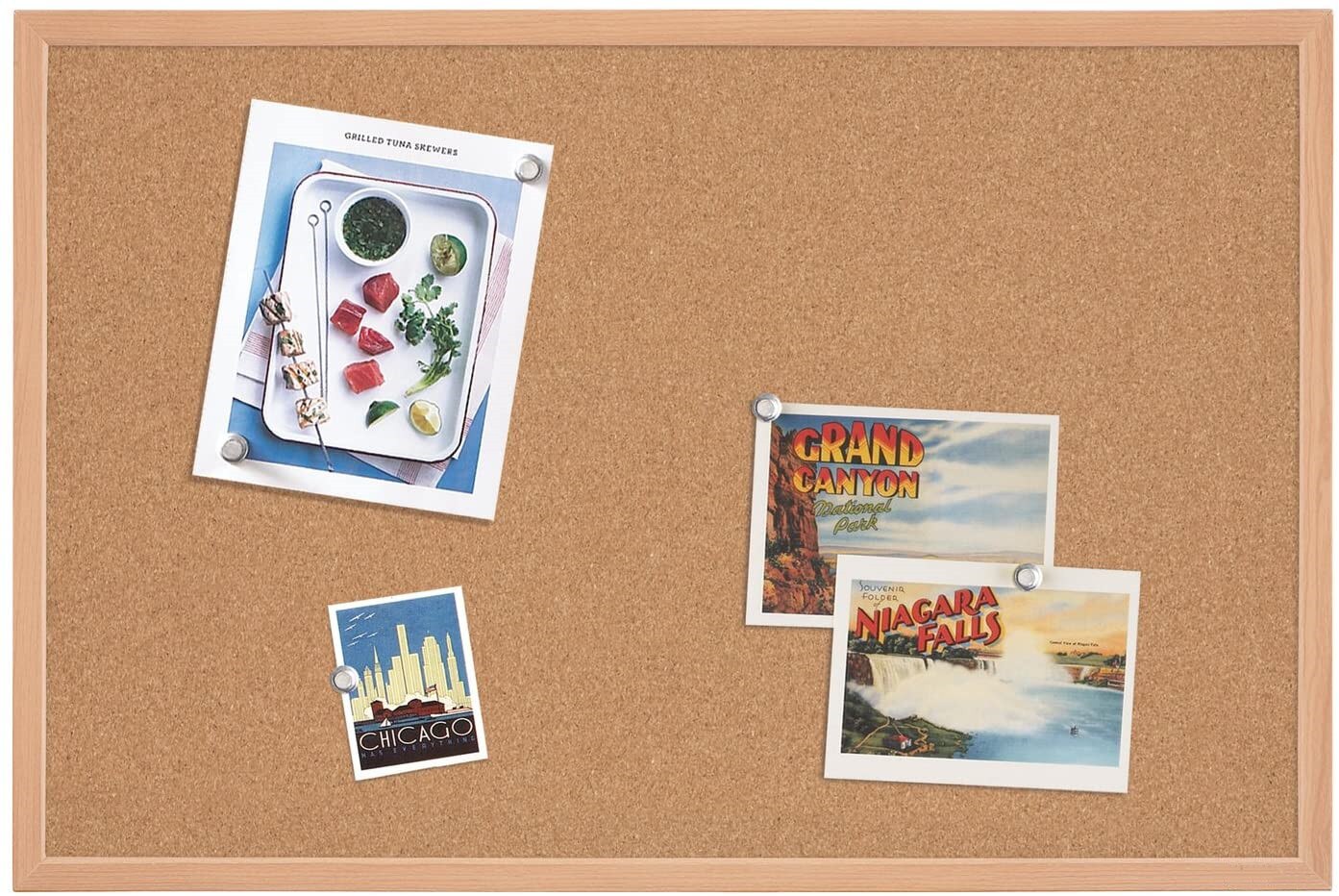 Cork Board Bulletin Board Framed Corkboard Oak Fra... – Grandado