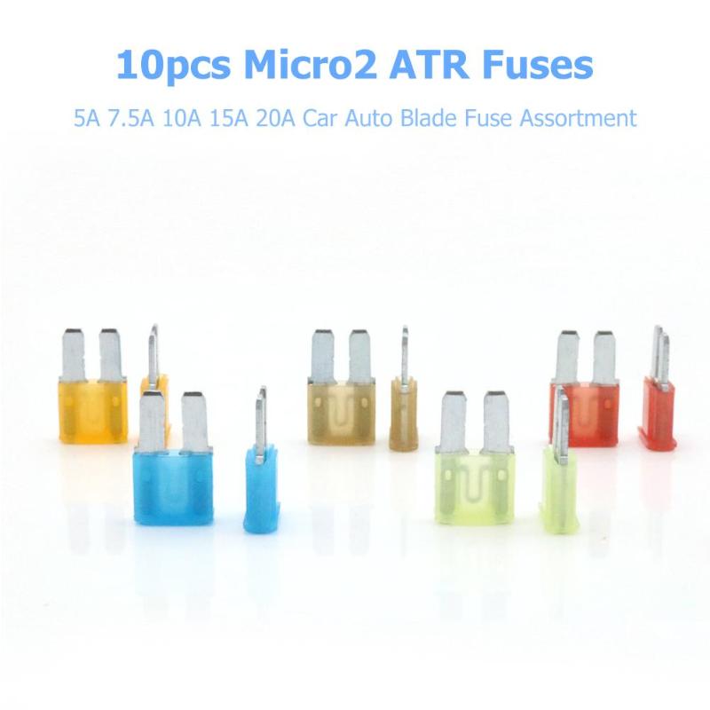 10 stk micro 2 atr sikringer 5a 7.5a 10a 15a 20a b... – Vicedeal