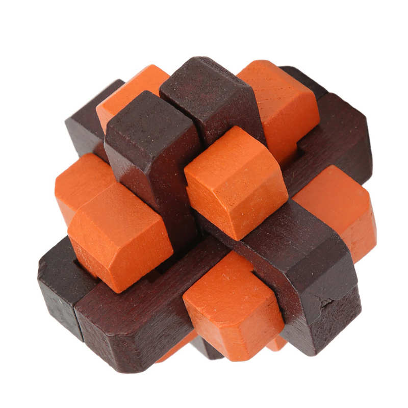 Wooden Brain Puzzle Composite Wood 3D Adjust Menta... – Grandado