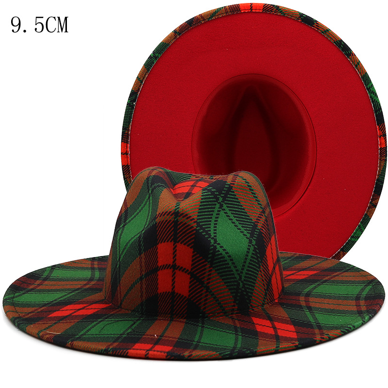 Christmas Top Hat Classic Red and Green Plaid Fedo... – Vicedeal